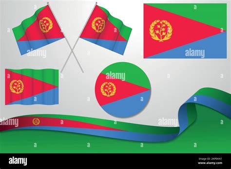 A Set Of Eritrea Flags In Different Designs Perfect For Background