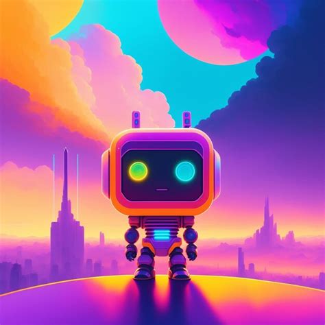 Premium AI Image Cute Space Robot