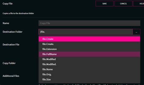 Variables Fileflows