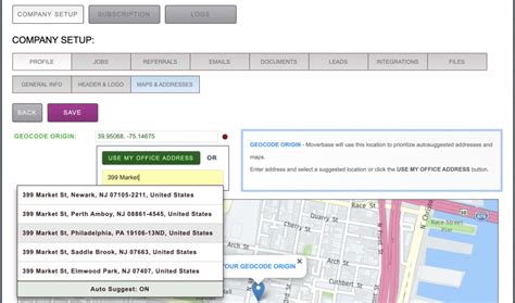 Setting Your Geocode Origin Moverbase Support
