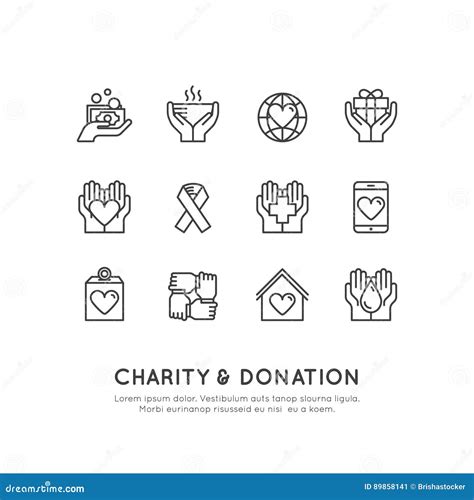 Graphic Elements For Nonprofit Organizations And Donation Centre