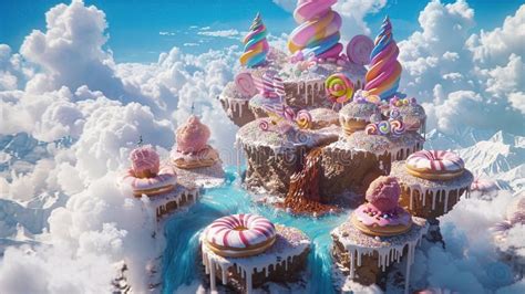 Candy Land In The Clouds Stock Illustration Illustration Of Abstract