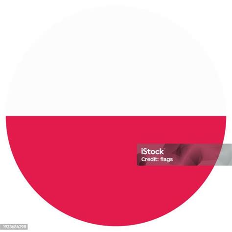 폴란드 서클 플래그입니다 버튼 플래그 아이콘입니다 표준 색상 원 아이콘 플래그입니다 컴퓨터 일러스트레이션 디지털 일러스트레이션 벡터 일러스트 레이 션입니다 개념과 주제에