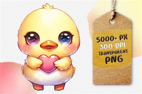 Cute Duck Holding A Heart Graphic By Sellingpod · Creative Fabrica