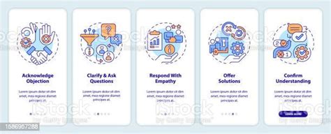 Objection Handling Process Onboarding Mobile App Screen Stock Illustration Download Image Now