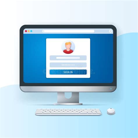 Login And Password Banner In 3d Style Stock Illustration Illustration