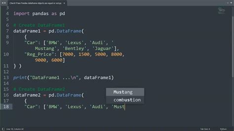 Check If Two Pandas Dataframe Objects Are Equal Or Not Python Data