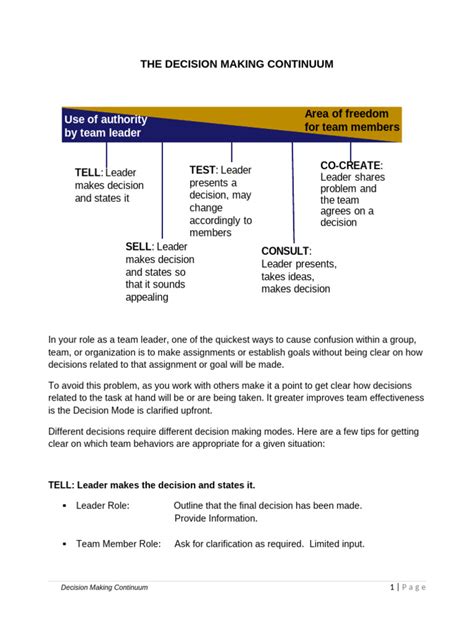 Decision Making Continuum Pdf Decision Making Social Psychology