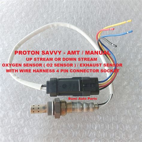 Proton Savvy Oxygen Sensor With Socket 4 Pin Harness Savvy O2 Sensor With Wire Harness Socket