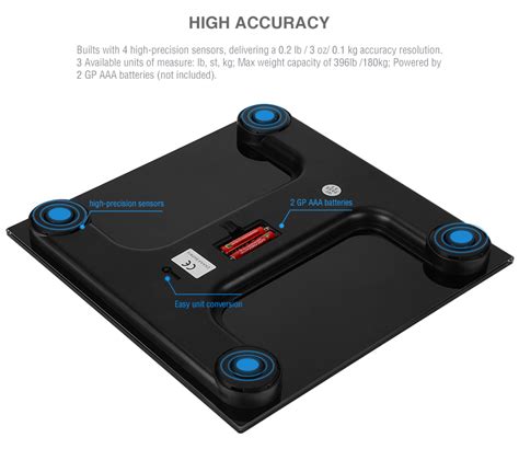 Bathroom Scale Digital Weight Glass Scale Step On Technology 396lb
