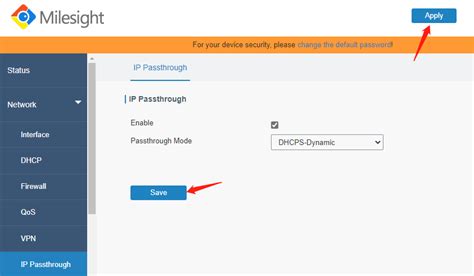 how to configure ip passthrough in milesight router iot support