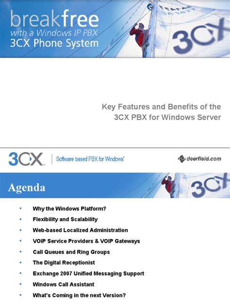 Key Features And Benefits Of The 3cx Pbx For Windows Server Pdf Voice Over Ip Microsoft