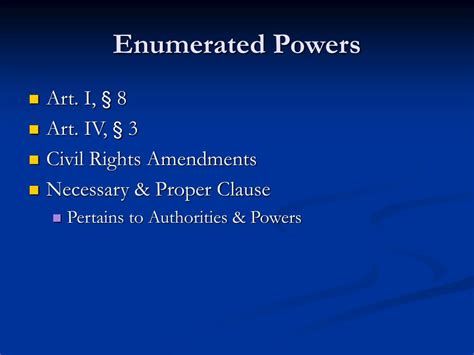Explaining The Meaning Of The Enumerated Powers With Examples