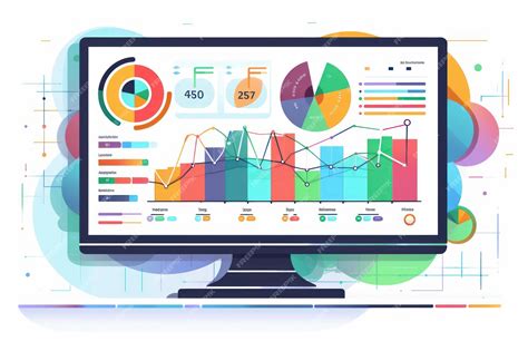 Premium Photo Marketing Analytics Dashboard On White In Cartoon Style Ai Generated