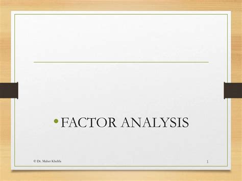 Factor Analysis Basics For Research Ppt