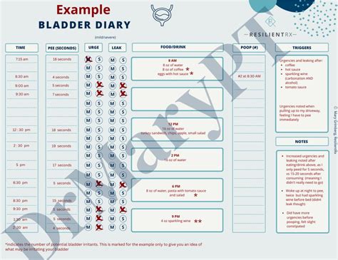 bladder tracker diary digital download etsy