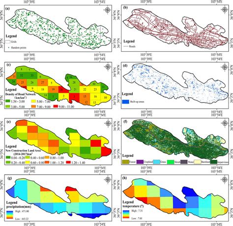 results of data processing a grids and random points b road