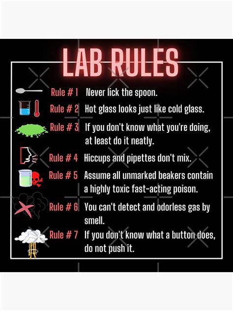 Lab Rules Poster For Sale By Docteen Redbubble