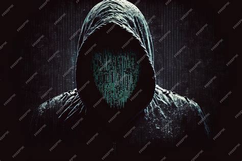 premium ai image anonymous hacker using a binary interface for computer code