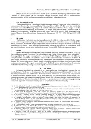 Automated Screening Of Diabetic Retinopathy Using Image Processing PDF