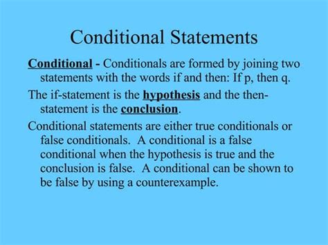 Conditional Statements If Then Statements