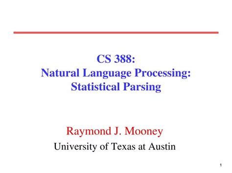 Ppt Cs 388 Natural Language Processing Statistical Parsing