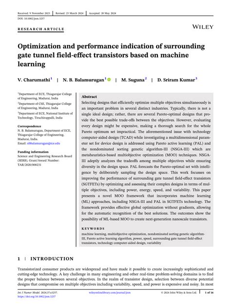 Optimization And Performance Indication Of Surrounding Gate Tunnel