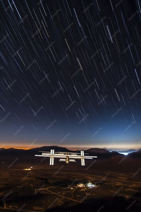 Premium AI Image | International space station orbiting earth from afar ...