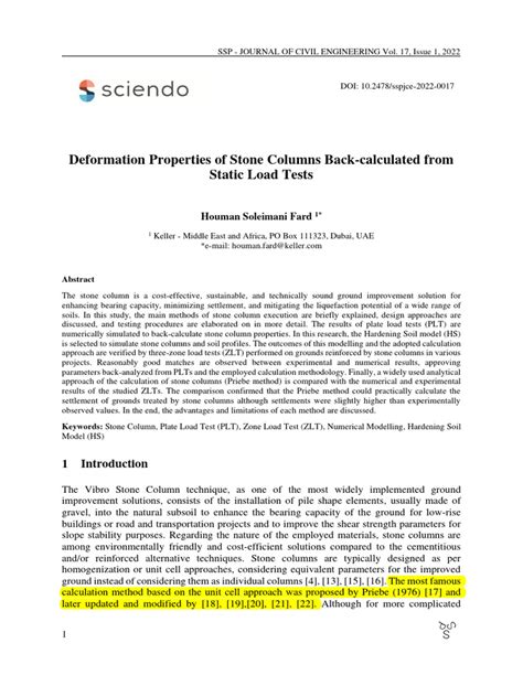 Deformation Properties Of Stone Columns Back Calculated From Static Load Tests Pdf Youngs Deformation Properties Of Stone Columns Back Calculated From Static Load Tests Pdf Youngs