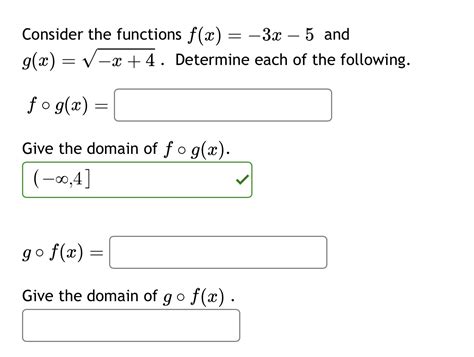 solved consider the functions f x 3x 5 ﻿andg x x 42
