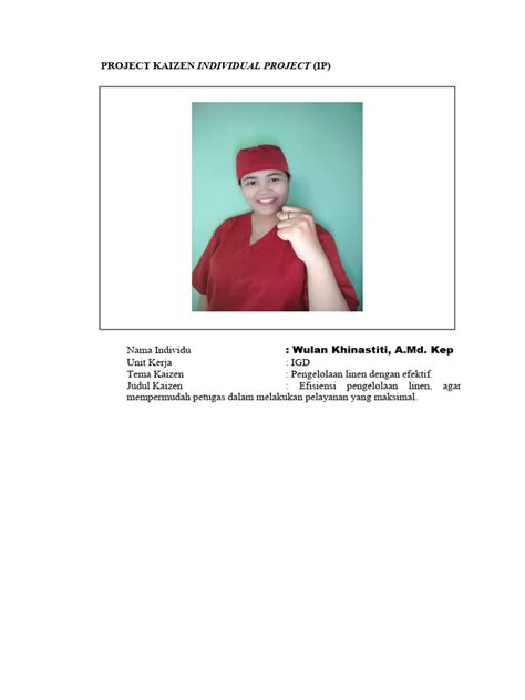 Form Kaizen Individual 2023 Wulan Linen Pdf Komputer Teknologi