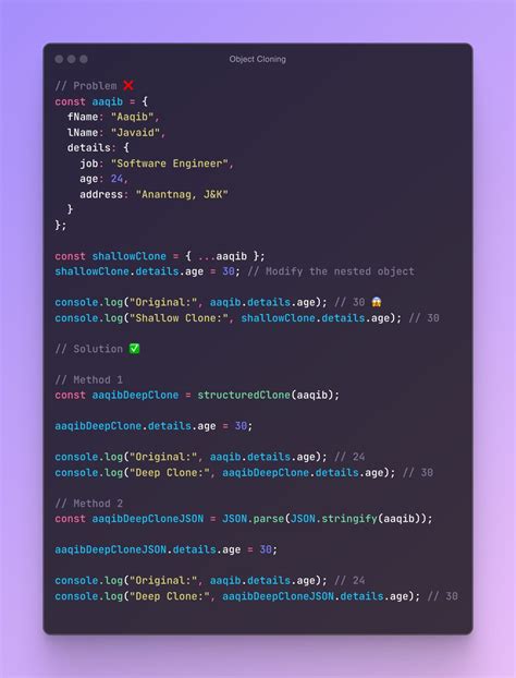 When Cloning Objects In Javascript A Shallow Clone Only Copies The