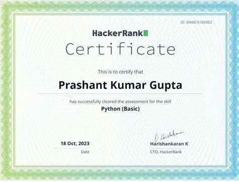 Prashant Kumar Gupta On Linkedin Hackerrank