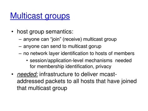 Ppt 46 Multicast At The Network Layer Powerpoint Presentation Free