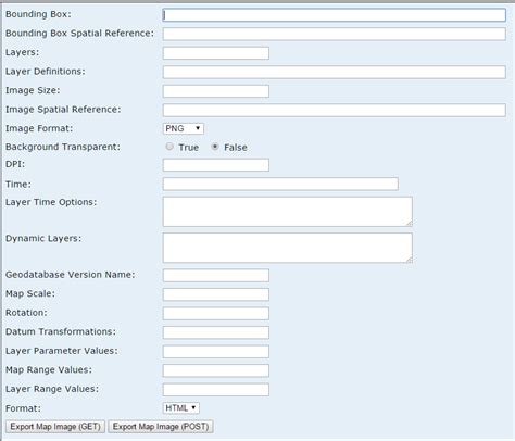 How To Get Parameters For The Export Map Image Request In REST For A
