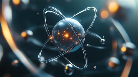 A Closeup View Of A 3d Model Of An Atom With Clear Visuals Of Protons