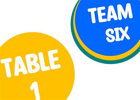 Classroom Table Numbers Class Table Numbers Table Team Group Labels Circle Table Numbers