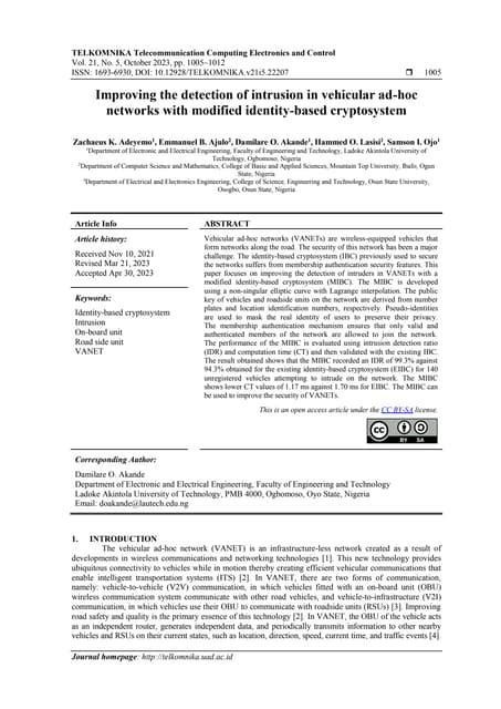 improving the detection of intrusion in vehicular ad hoc networks with