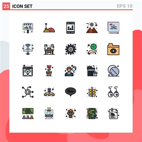 25 Thematic Vector Filled Line Flat Colors And Editable Symbols Of Drone Convince Smartphone