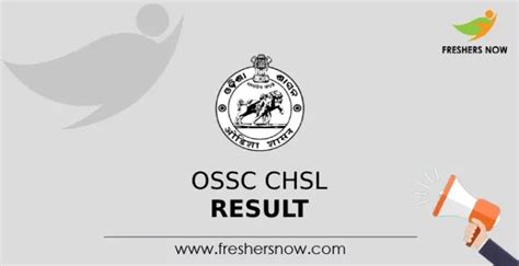OSSC CHSL Result Cut Off Marks Merit List