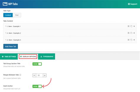 how to use hash anchor as tab title with wp tabs pro plugin