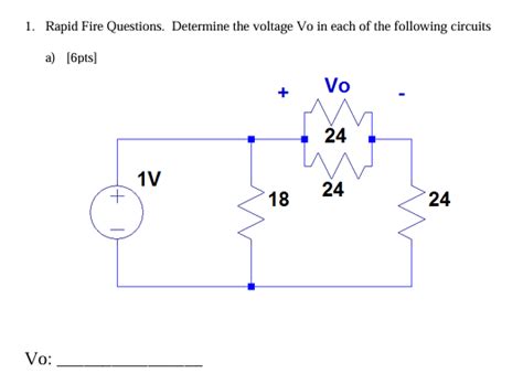 Solved Determine The Voltage Vo In Each Of The Following Chegg Com