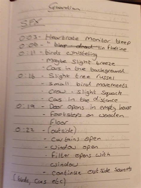 cue sheets and sfx working to animation