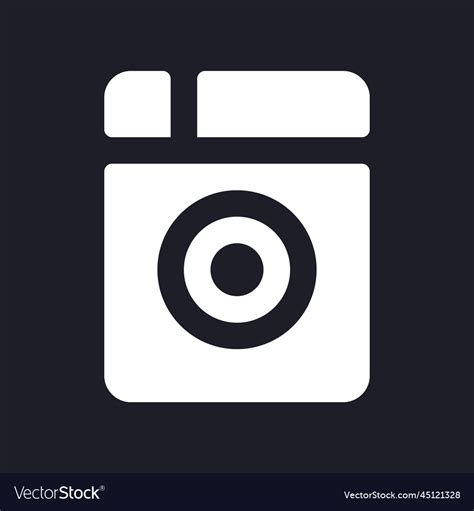 Washing Machine Dark Mode Glyph Ui Icon Royalty Free Vector