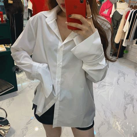 기본템 커프스 소매 기본 셔츠 에이블리