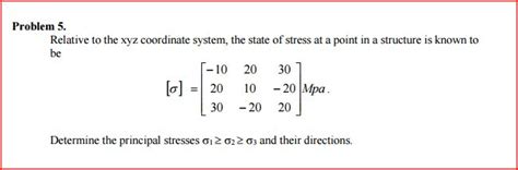 Solved Problem Relative To The Xyz Coordinate System The Chegg