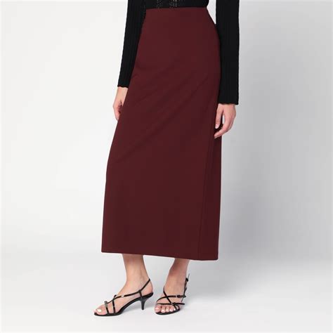 Loulou De Saison Samos Lds Burgundy Pencil Skirt Thedoublef