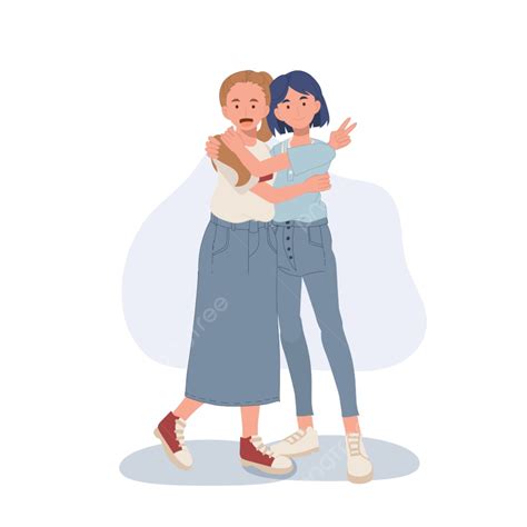 가장 친한 친구 여자 친구 포옹 행복 케어 쌍 Png 일러스트 및 벡터 에 대한 무료 다운로드 Pngtree