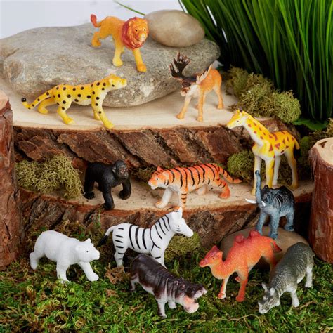Bulk Lot Of 24 Miniature Plastic Exotic Jungle Animals Ebay