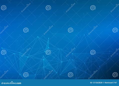 Geometric Abstract Background With Connected Line And Dots Structure Molecule And Communication